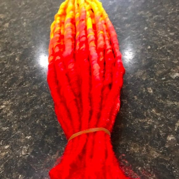Damnation Hair | Hair | 25 Fire Flame Dreads Dreadlock Hair Extensions ...